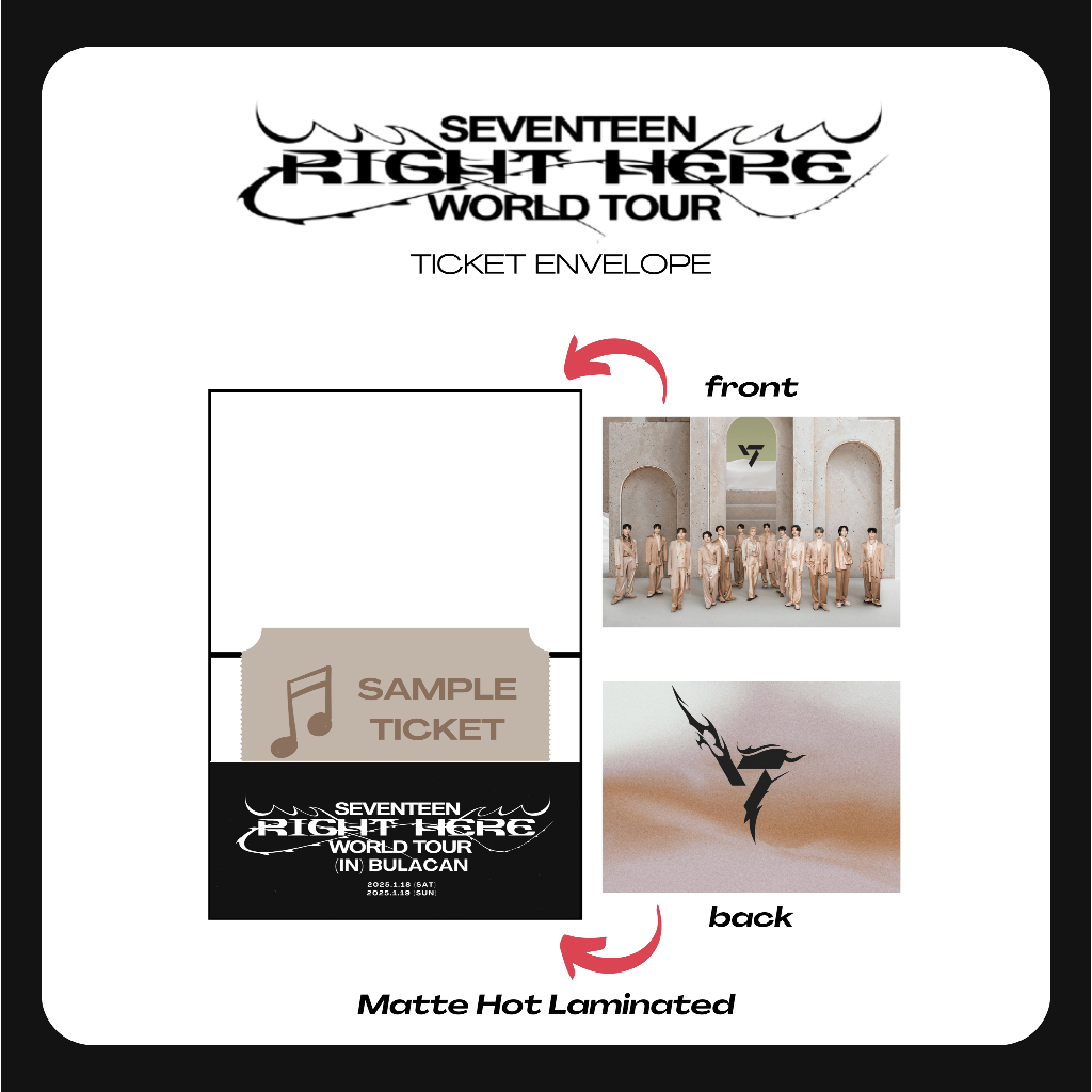 SEVENTEEN RIGHT HERE World Tour in Bulacan Concert Ticket Holder ...