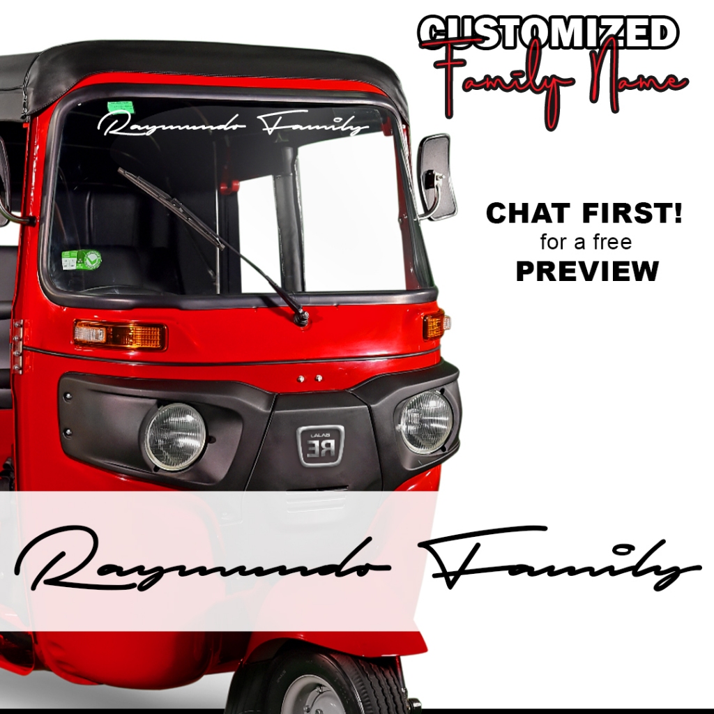 CUSTOMIZED PERSONALIZED FAMILY NAME STICKER SIGNATURE STYLE WATERPROOF ...