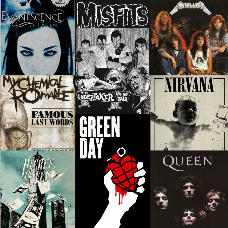 Vintage Band Posters Alt Emo Grunge Punk Rock Aesthetic Minimalist ...