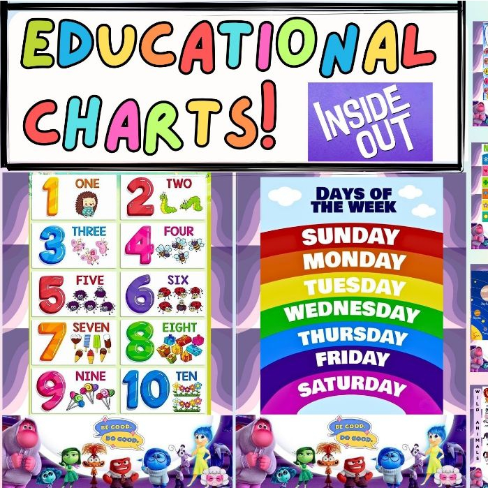 BLUEY EDUCATIONAL CHARTS A4 SIZE LAMINATED FOR KIDS ALPHABET NUMBERS ...
