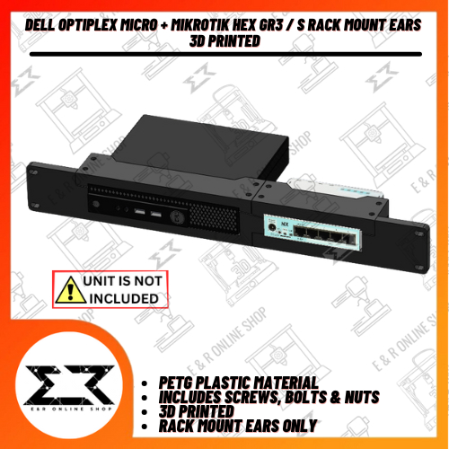 Dell Optiplex Micro + Mikrotik Hex Gr3 / S - Rack Mount Ears 3D Printed ...