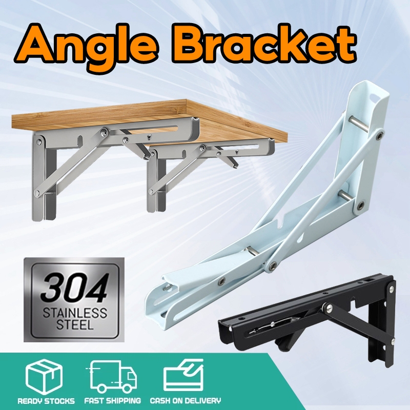 (2 Pcs)Heavy Duty Folding Bracket Angle Bracket Folding Shelf Bracket ...