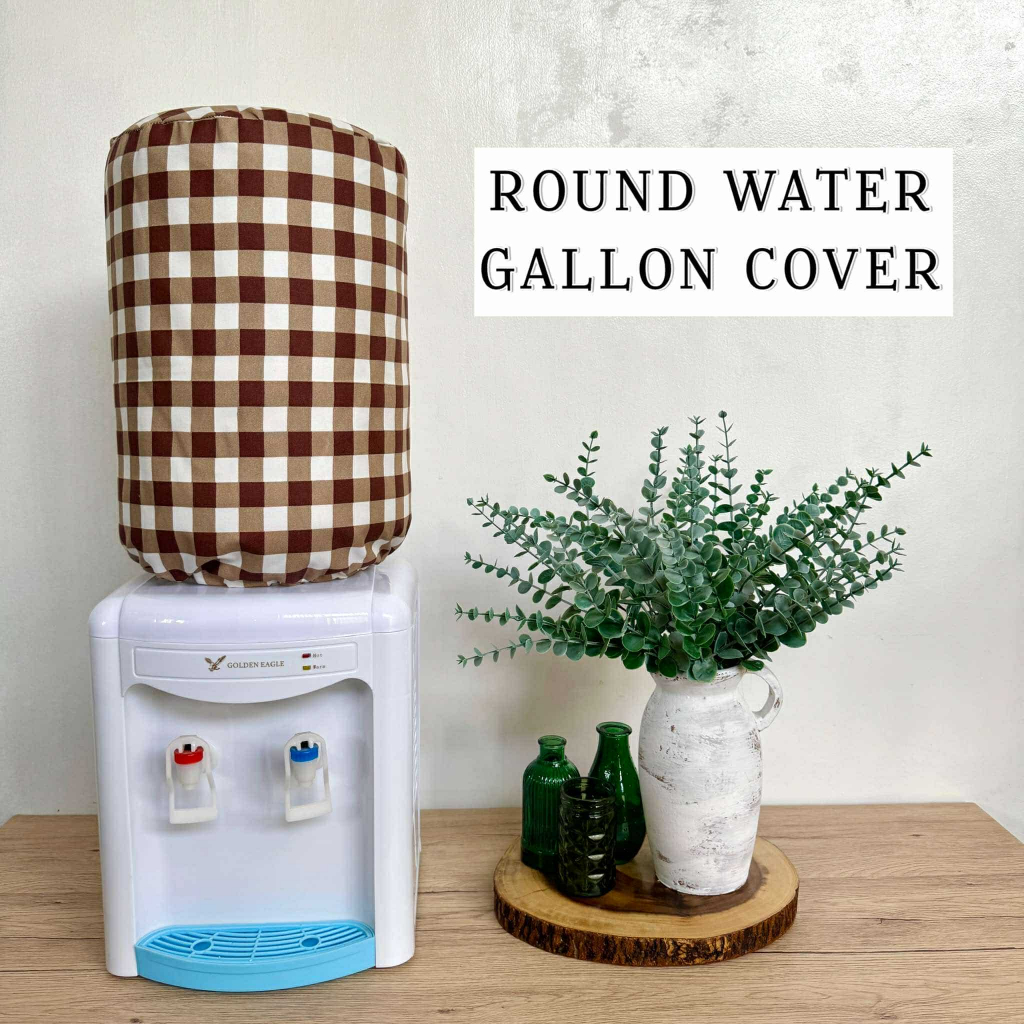 GINGHAM PRINT ROUND WATER GALLON COVER (Keep your water gallons safe ...
