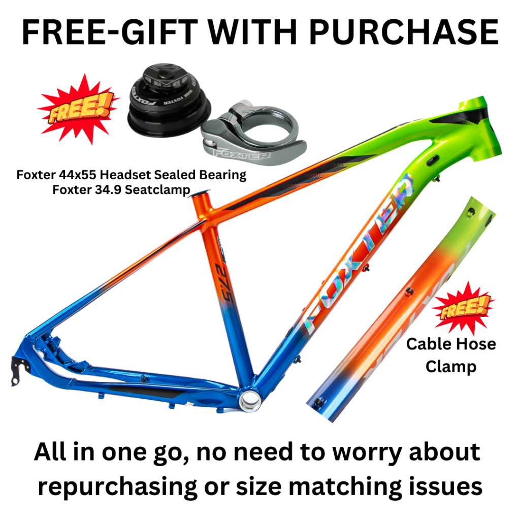 FOXTER Vinson FRAME ALUMINUM ALLOY Mountain Bike Frame 27.5 Medium and ...