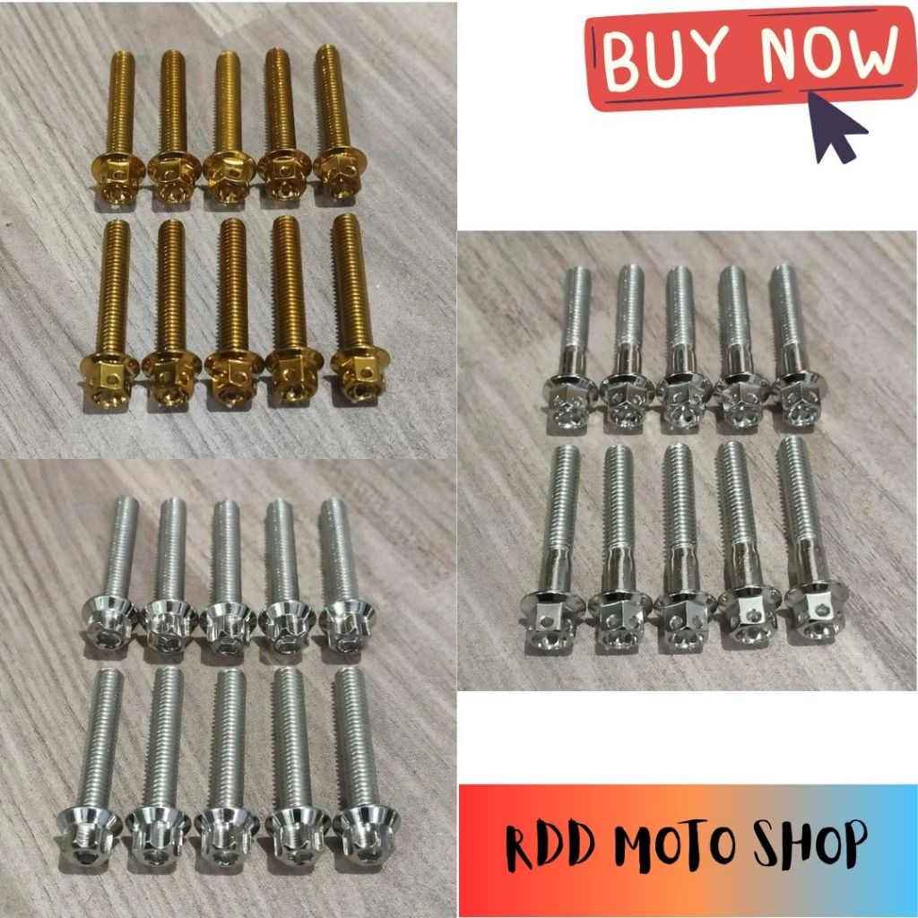 10 PCS / HENG STAINLESS CRANKCASE SET BOLT YAMAHA AEROX NMAX V1 V2 ...