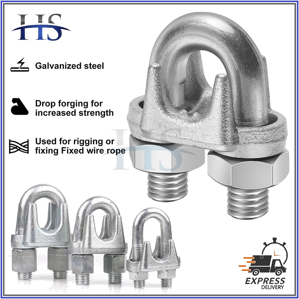 HS 3-12mm Galvanized Steel Cable Wire Rope Clip thimble turnbuckle U ...