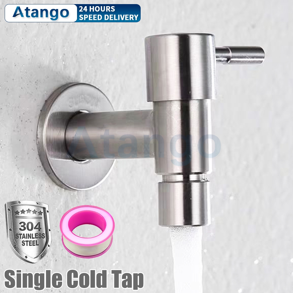 Washing Machine Faucet 304 Stainless Steel Wall-Mounted 1/2 Inch Faucet ...