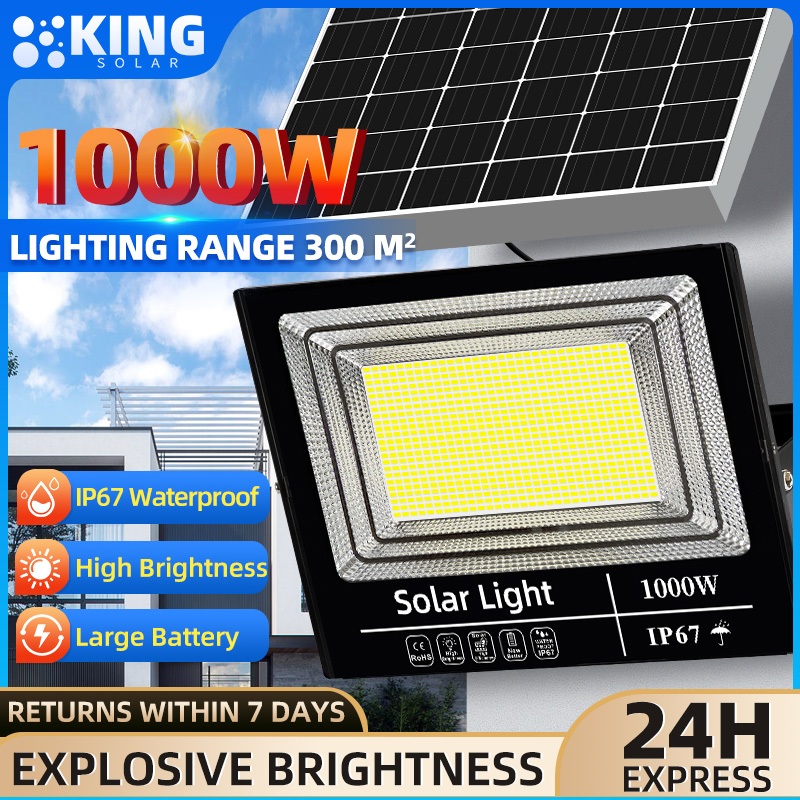 KINGSOLAR 1000W NEW Solar Light Outdoor Waterproof Indoor Solar flood ...