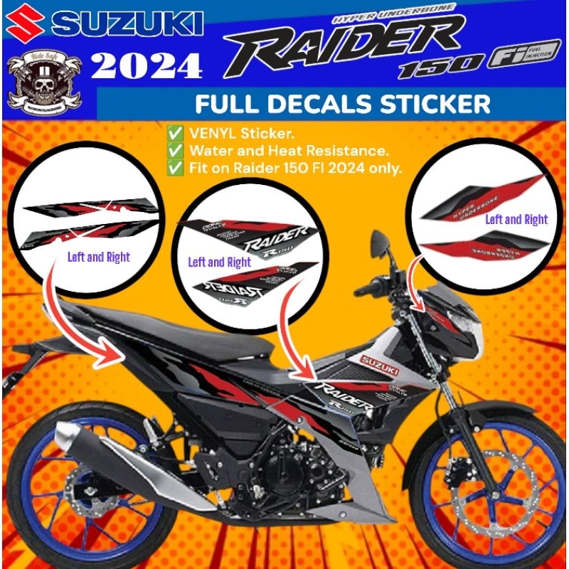Suzuki Raider 150 FI 2024 Full Decals Sticker / Suzuki Raider 150 FI ...