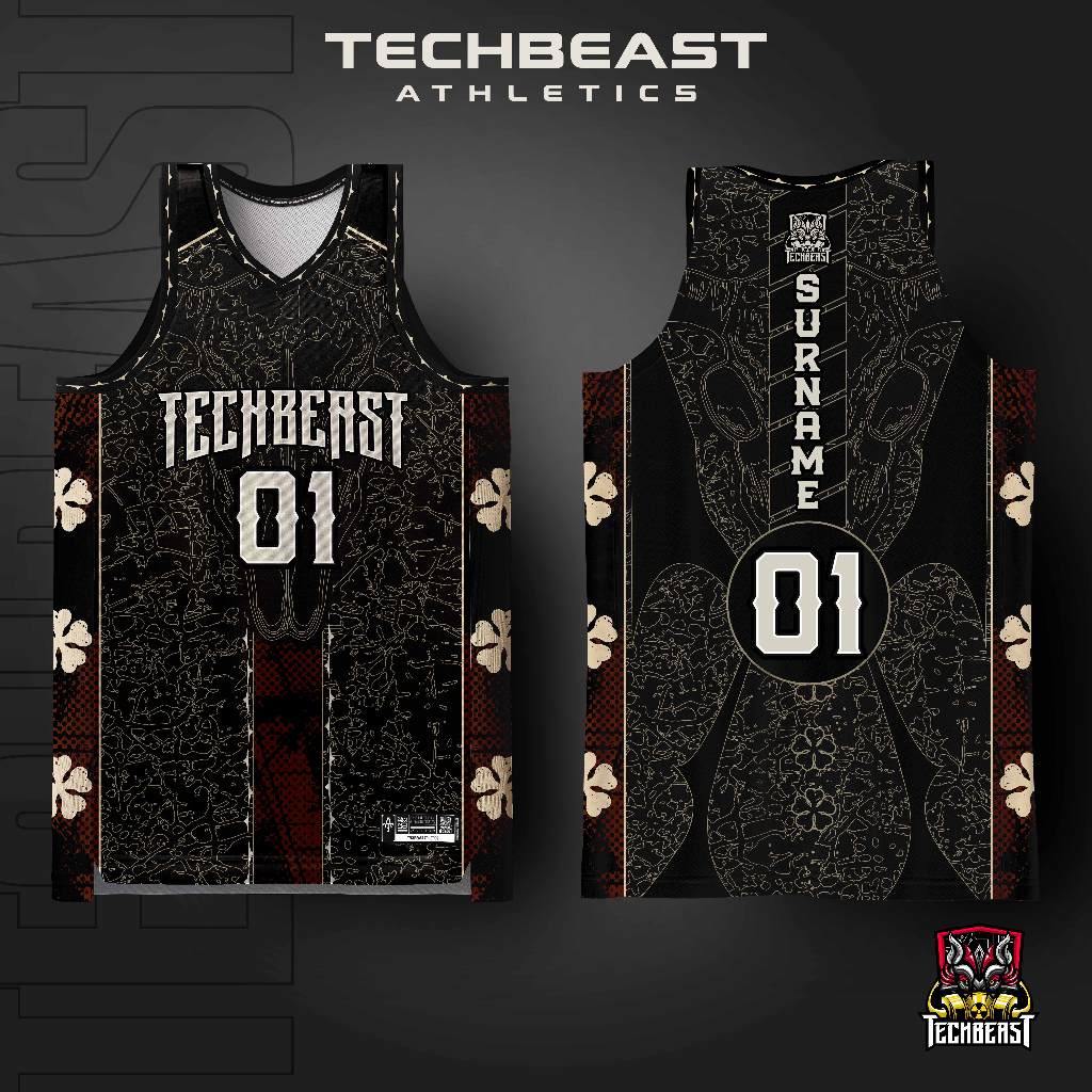 Techbeast Clover Basketball Jersey Full Sublimation ( CUSTOM NAME + NUMBER ) | Shopee Malaysia