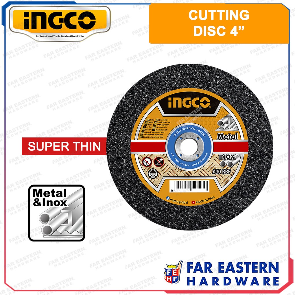 INGCO Cutting Disc 4" for Metal | Inox A30 RBF SUPER THIN INAC | Shopee Malaysia