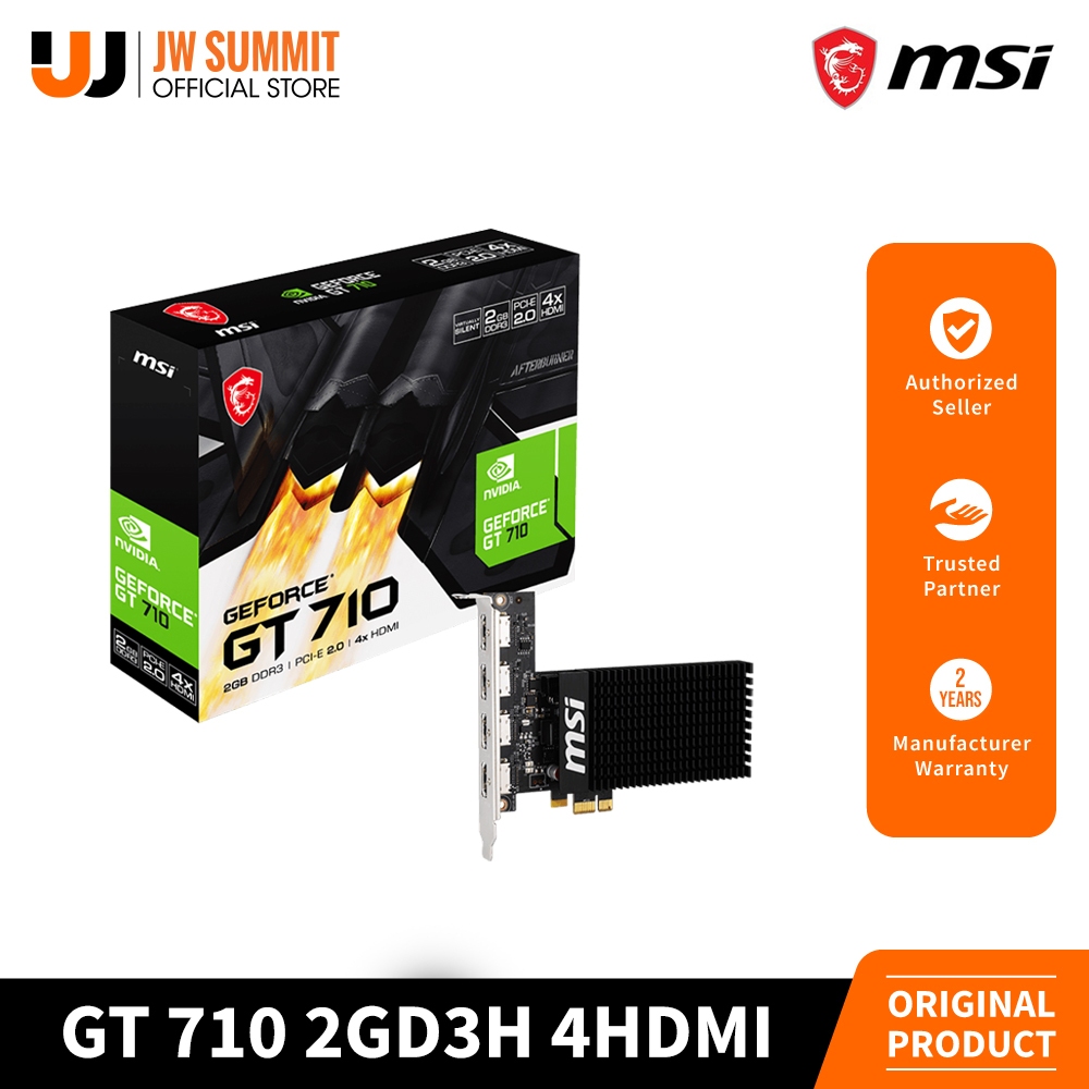 MSI NVIDIA GeForce GT 710 2GD3H 4HDMI 2GB DDR3 64-bit Low Profile PCI ...