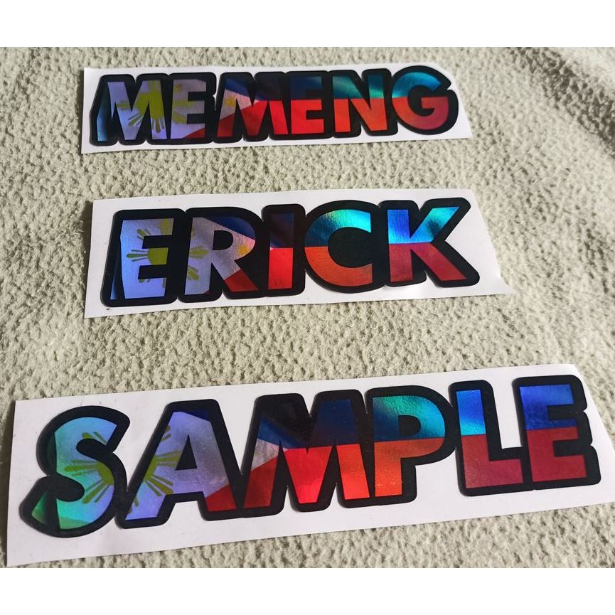 Ph Flag Inspired Holographic Vinyl Sticker Names - Waterproof | Shopee ...