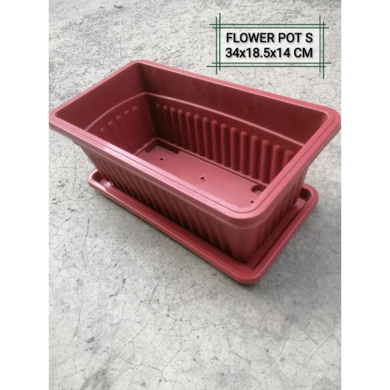 flower pot with plate paso plastic planters pot rectangular pot (for ...