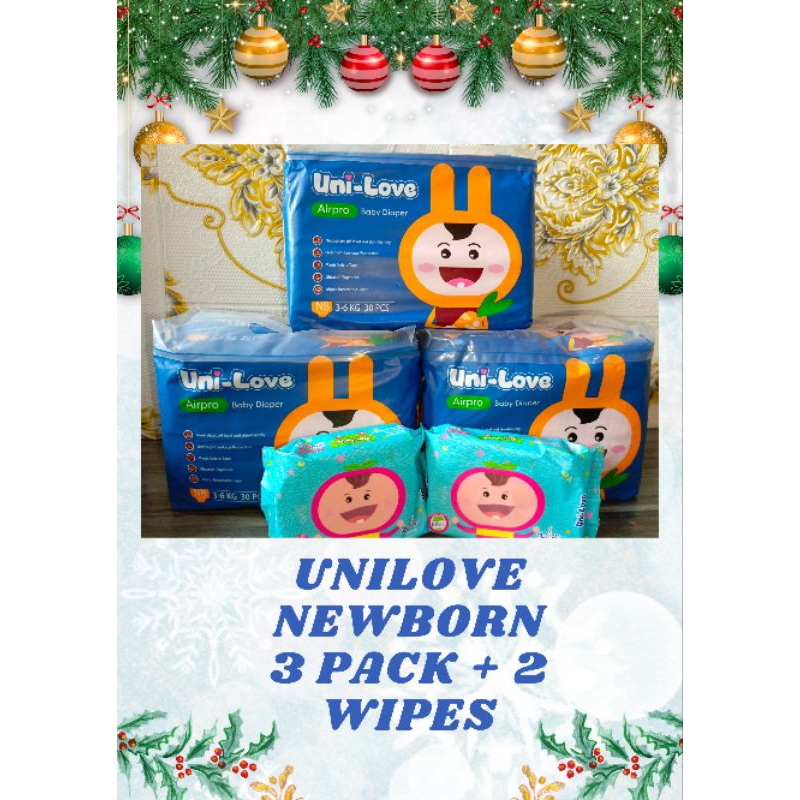 UNILOVE AIRPRO NEWBORN BABY DIAPER 90 PADS ( 3 PACK ) | Shopee Malaysia
