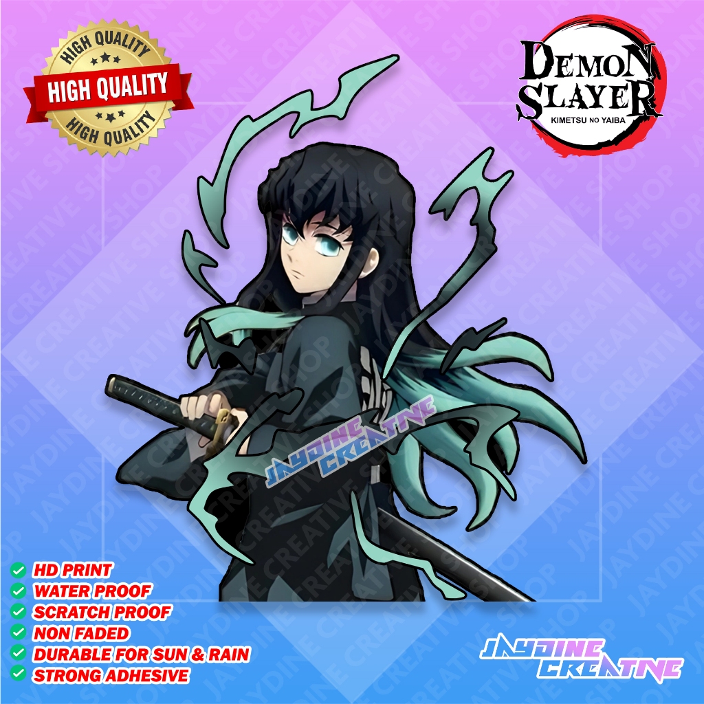 Demon Slayer Tokito Muichiro Half Body Sticker, Indoor Outdoor Vinyl ...