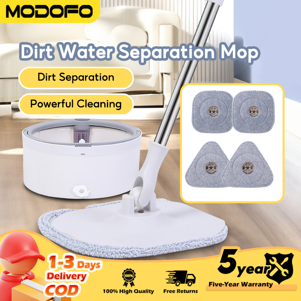 Spin Mop with Spinner and Bucket Self Wash Spinning Map Floor Cleaning ...