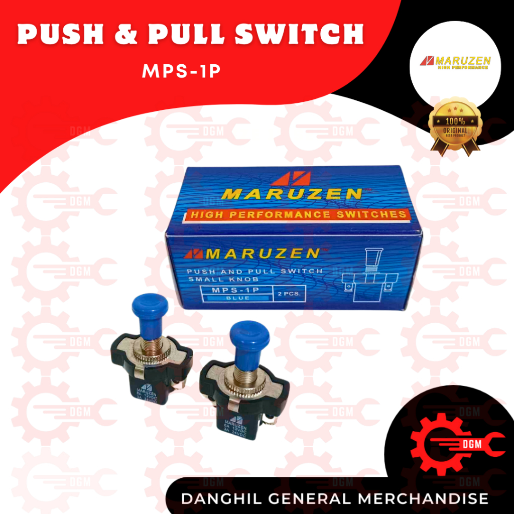 MARUZEN Push & Pull Switch MPS-1P (Blue) Small Knob (Sold per piece ...