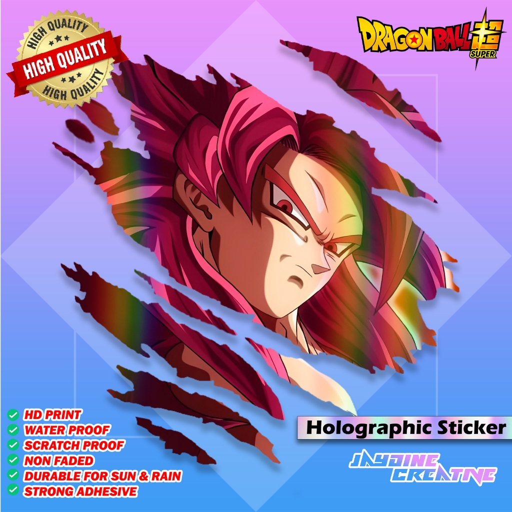 Dragonball (Goku Super Saiyan 4) Scratch Design Holographic Sticker ...