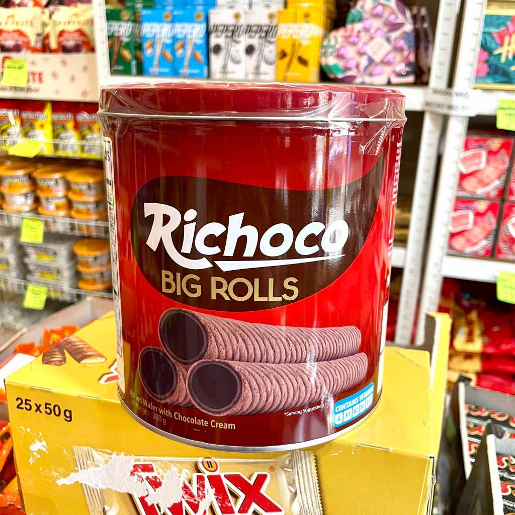 Richoco Big Rolls (300g) Rolled Wafer with Chocolate Cream | Shopee Malaysia