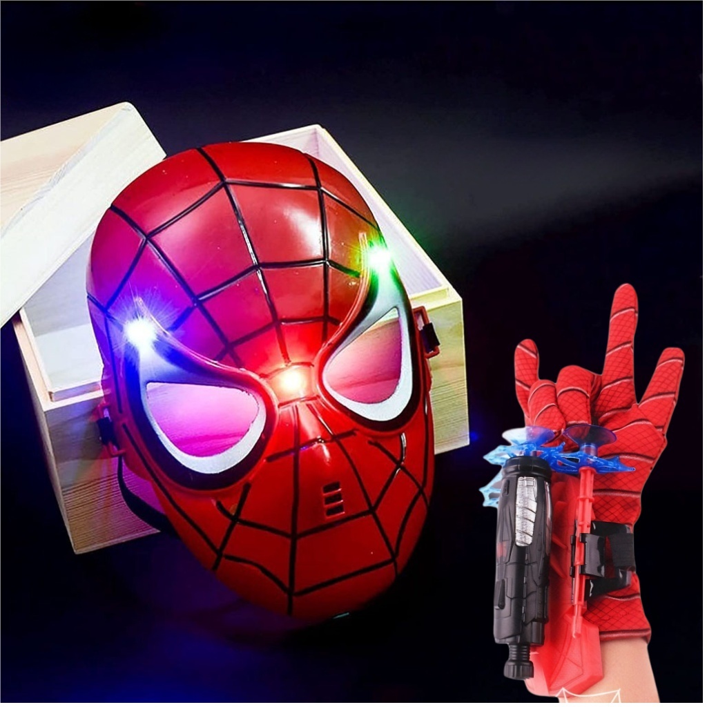 BiBi Spider-man Mask with Lights Spider-man Toys Avengers Mask for Kids ...