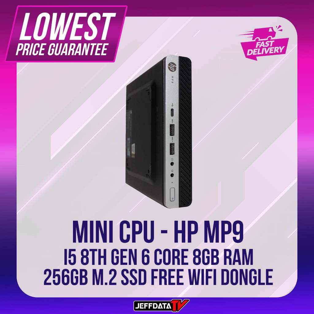CPU DESKTOP HP MP9 I5 8TH GEN 6 CORE 8GB RAM 256gb M.2 SSD WIFI MINI ...