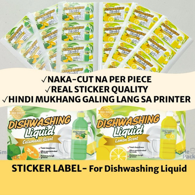 Sticker Label for Dishwashing Liquid CUT PER PIECE Calamansi Lemon ...