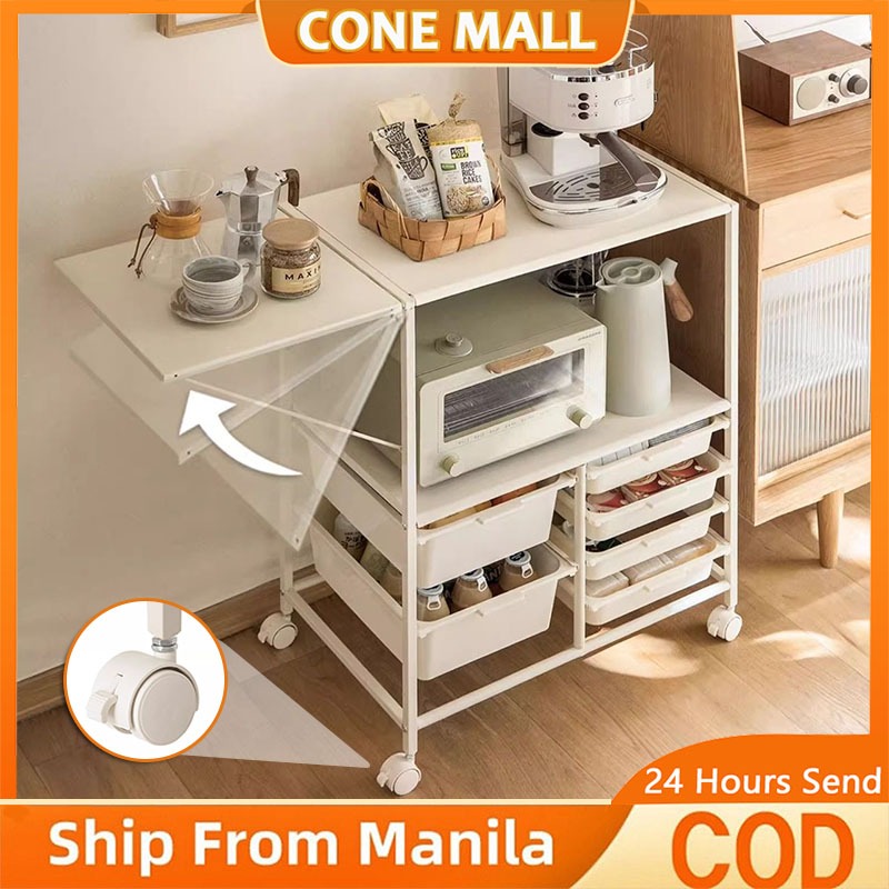 Kitchen Trolley With Wheels Microwave Oven Stand Mobile Kitchen Rack ...