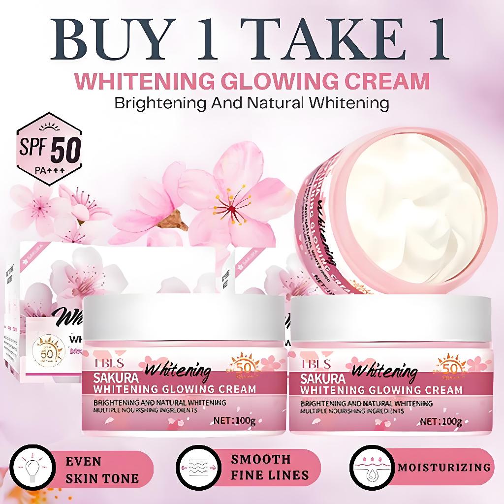Sakura Whitening Facial Cream Nicotinamide Glutathione Arbutin Glowing ...