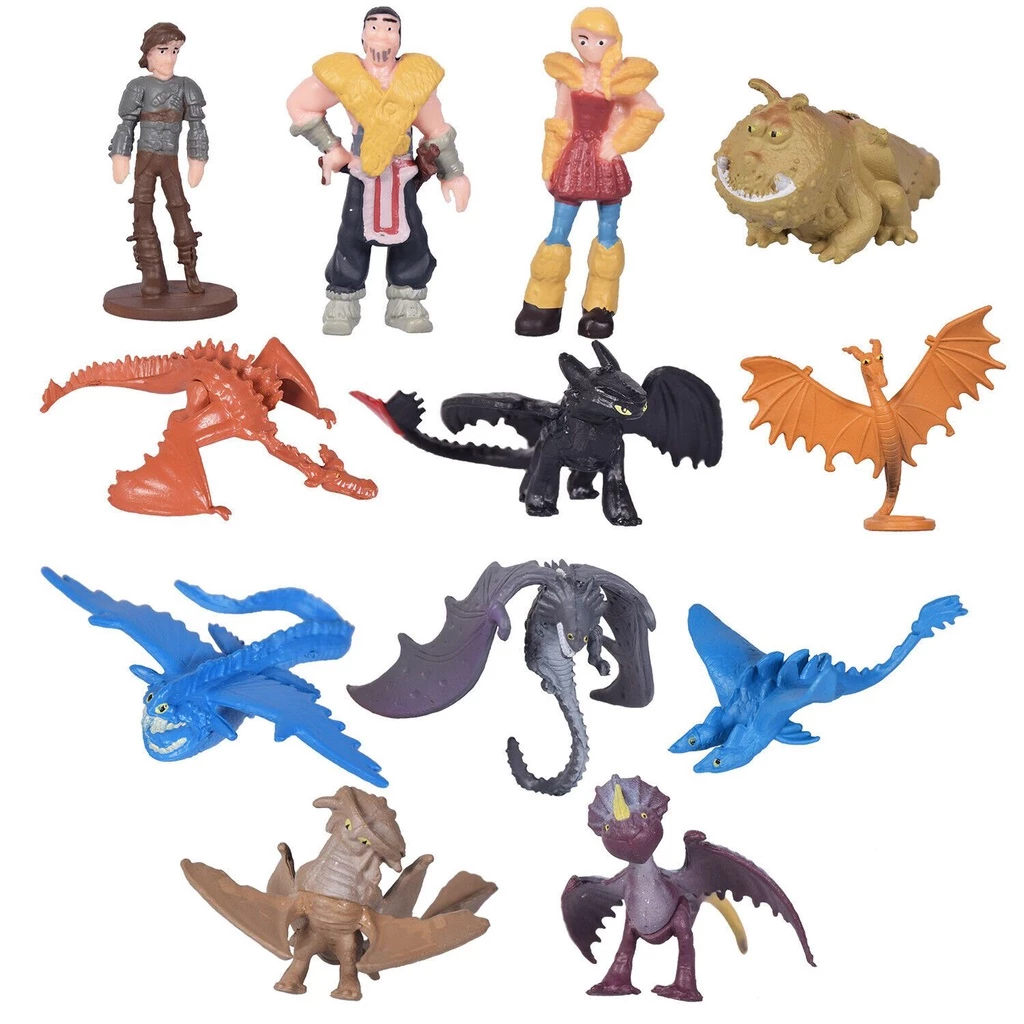 12 pcs New How to Train Your Dragon Action figures Hiccup Astrid ...