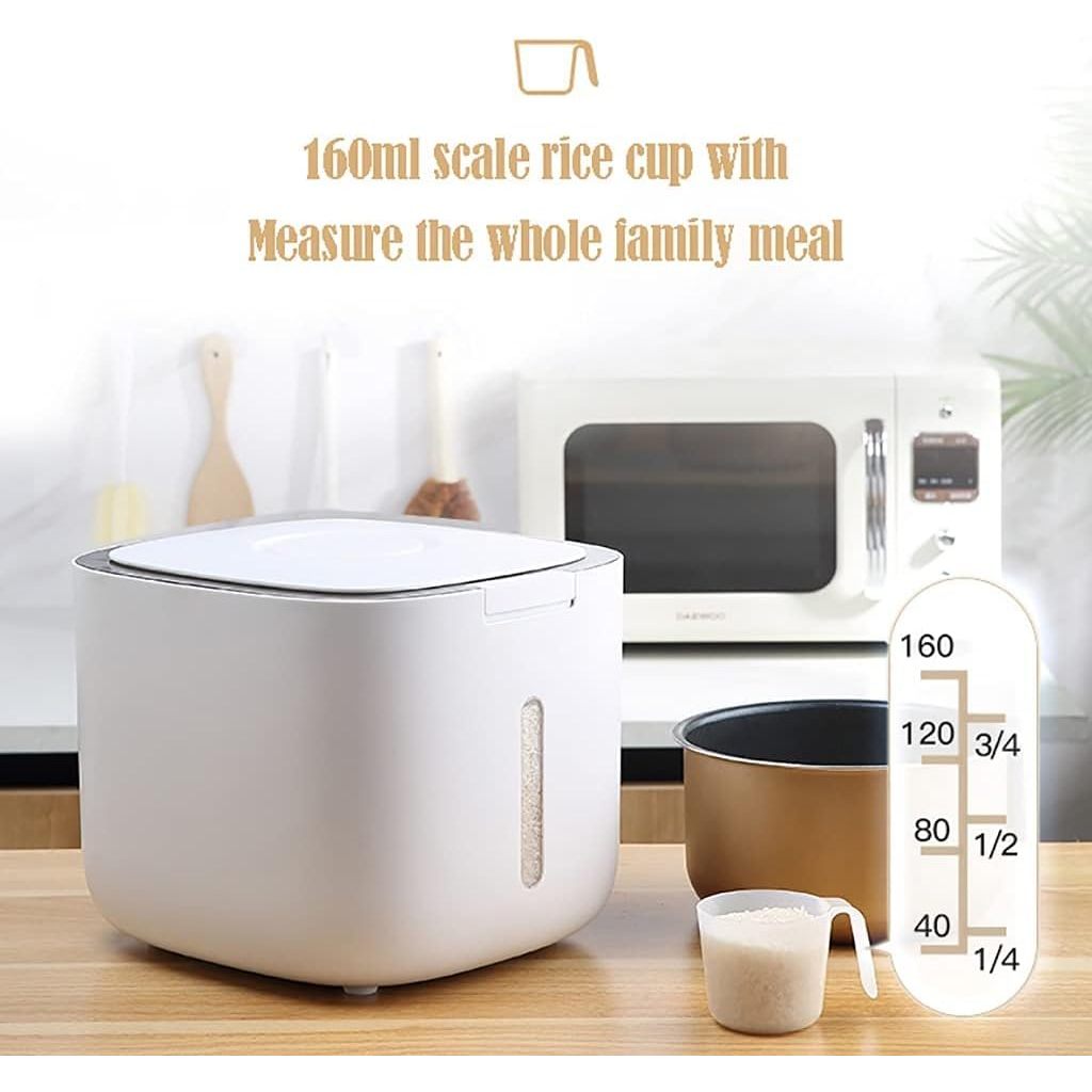 Rice Storage Container with Wheels Sealed Rice Dispenser Plastic ...