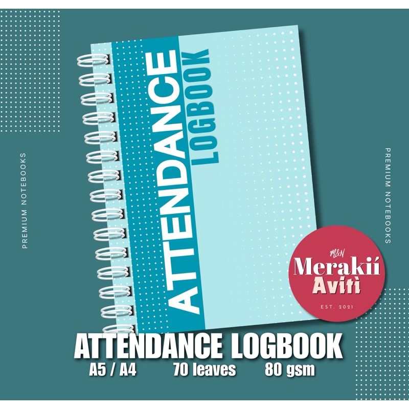 ATTENDANCE LOGBOOK | 70 LEAVES | Shopee Malaysia