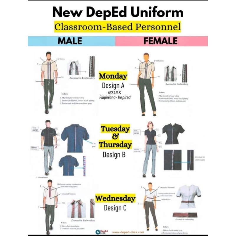 2025 Class A FEMALE (F) DepEd Teachers Uniform Fabric Jlinen cloth with ...