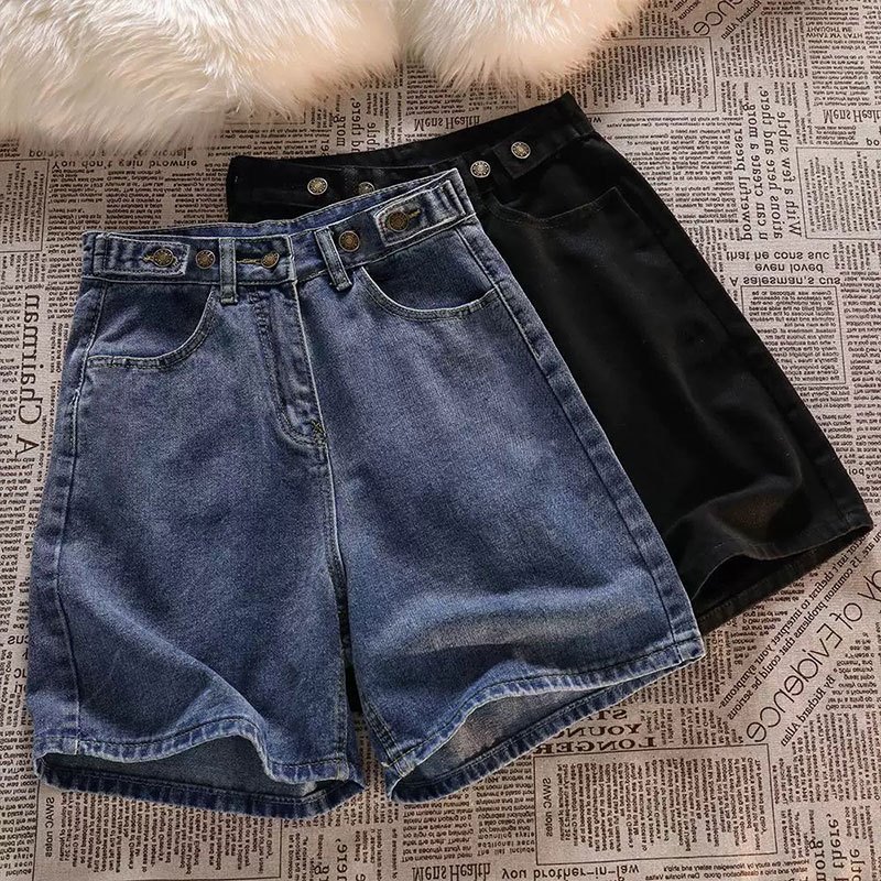 Retro Jorts Denim Shorts for women Fashion High Waist Adjustable Design ...