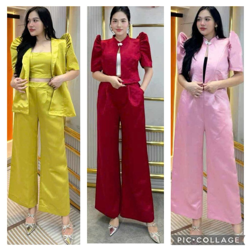 MODERN FILIPINIANA PANTS SET COORDS | Shopee Malaysia