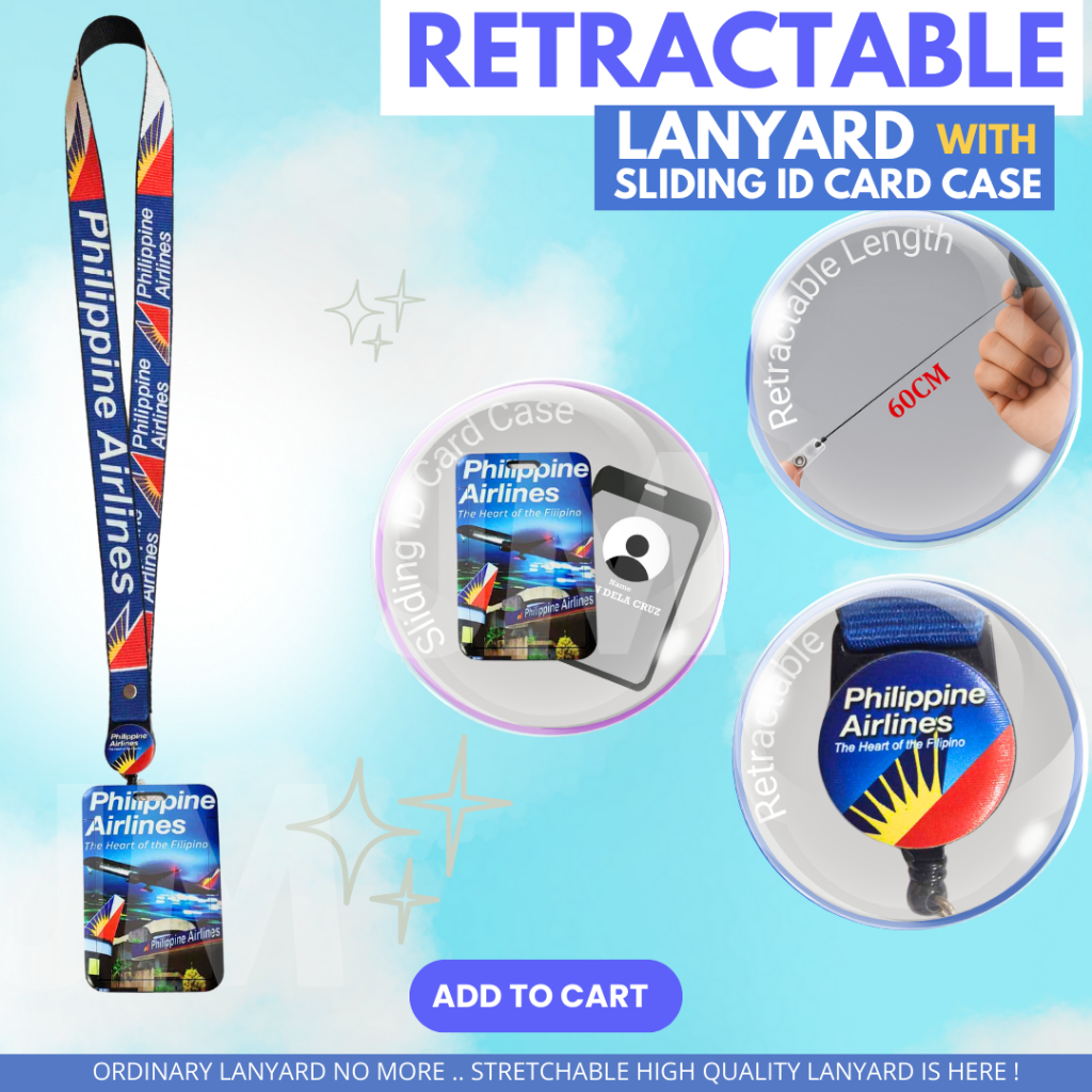 Durable Philippine Airlines Retractable ID Lace Pull Out Stretchable ...
