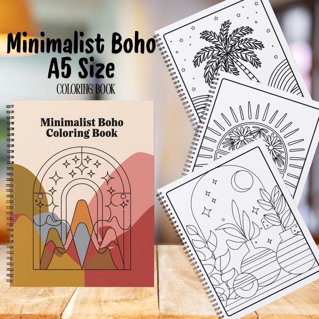 Minimalist Boho Coloring Book – A5 Size | 80gsm Paper | Adult Coloring ...