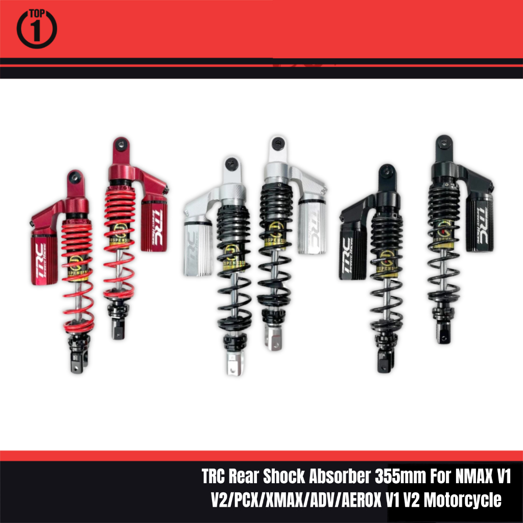 Top1PH TRC Rear Shock Absorber 355mm For XMAX/ADV/PCX/AEROX v1 v2/NMAX ...