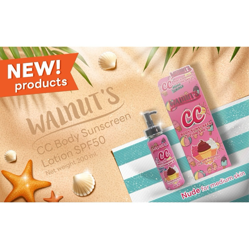 CC WALNUTS Body Sunscreen Lotion SPF 50+++ UVA/UVB Protecion 200ml from ...