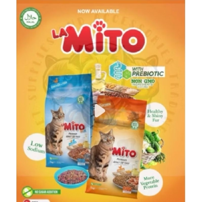 la mito premium cat food adult 1 kilo pack | Shopee Malaysia