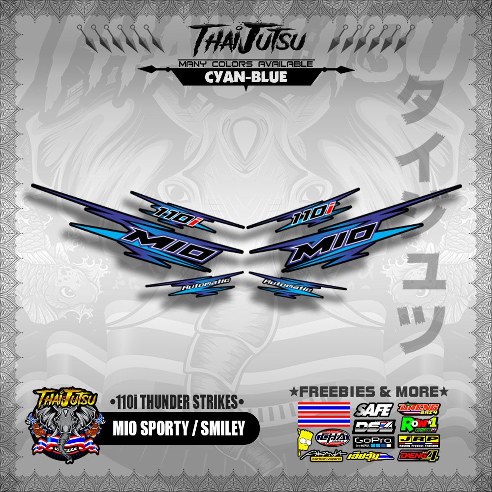 MIO SPORTY / SMILEY DECALS ( 110i THUNDER STRIKES )【ThaijutsuStickers ...