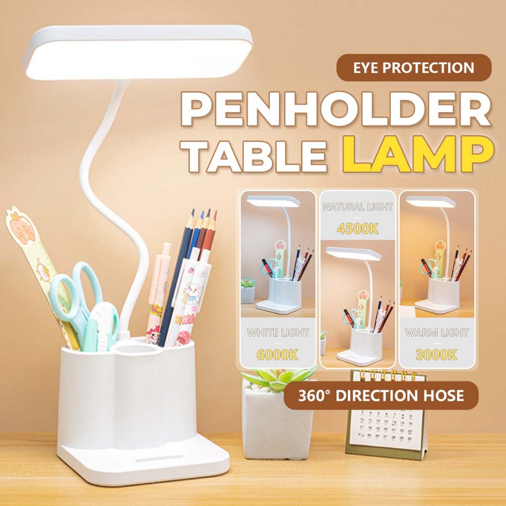 LED Rechargeable Desk Lamp Shade USB Study Light For Bedroom Flexible ...