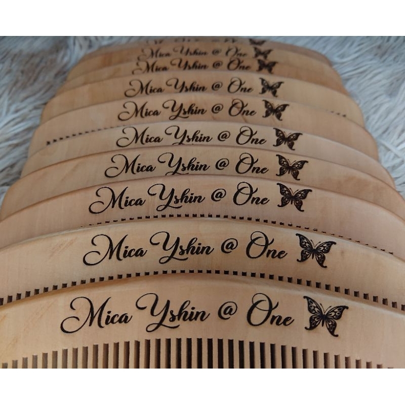 PERSONALIZED WOODEN COMB (17CM SIZE WITH INDIVIDUAL PLASTIC) (LASER ...