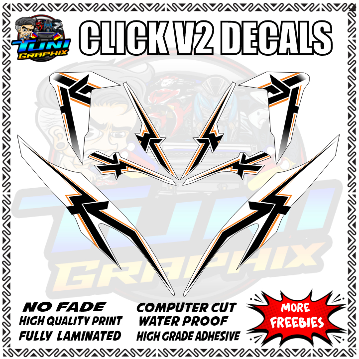 CLICK V2 LINE ART INDO DECALS WHITE SERIES (HIGH QUALITY PRINT ...
