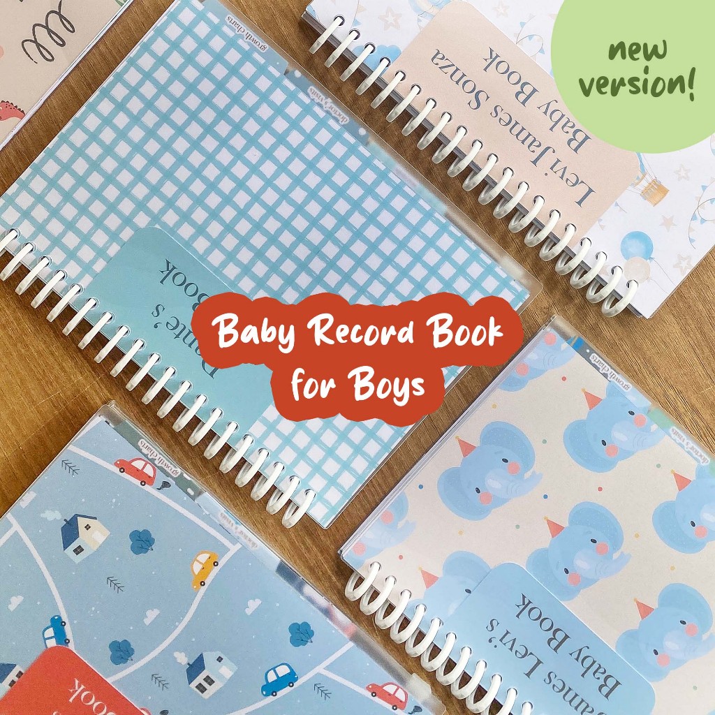 (Boys) Personalized Baby Record Book with Immunization Refillable ...