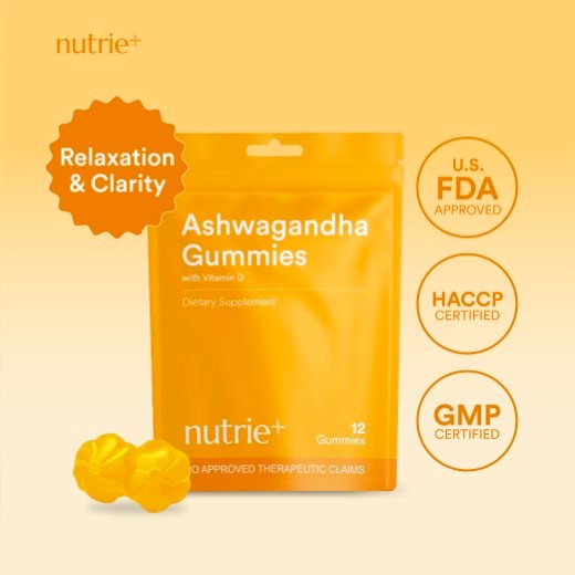 Nutrie Ashwagandha Gummies 12pcs (Stress Relief & Relaxation Supplement ...