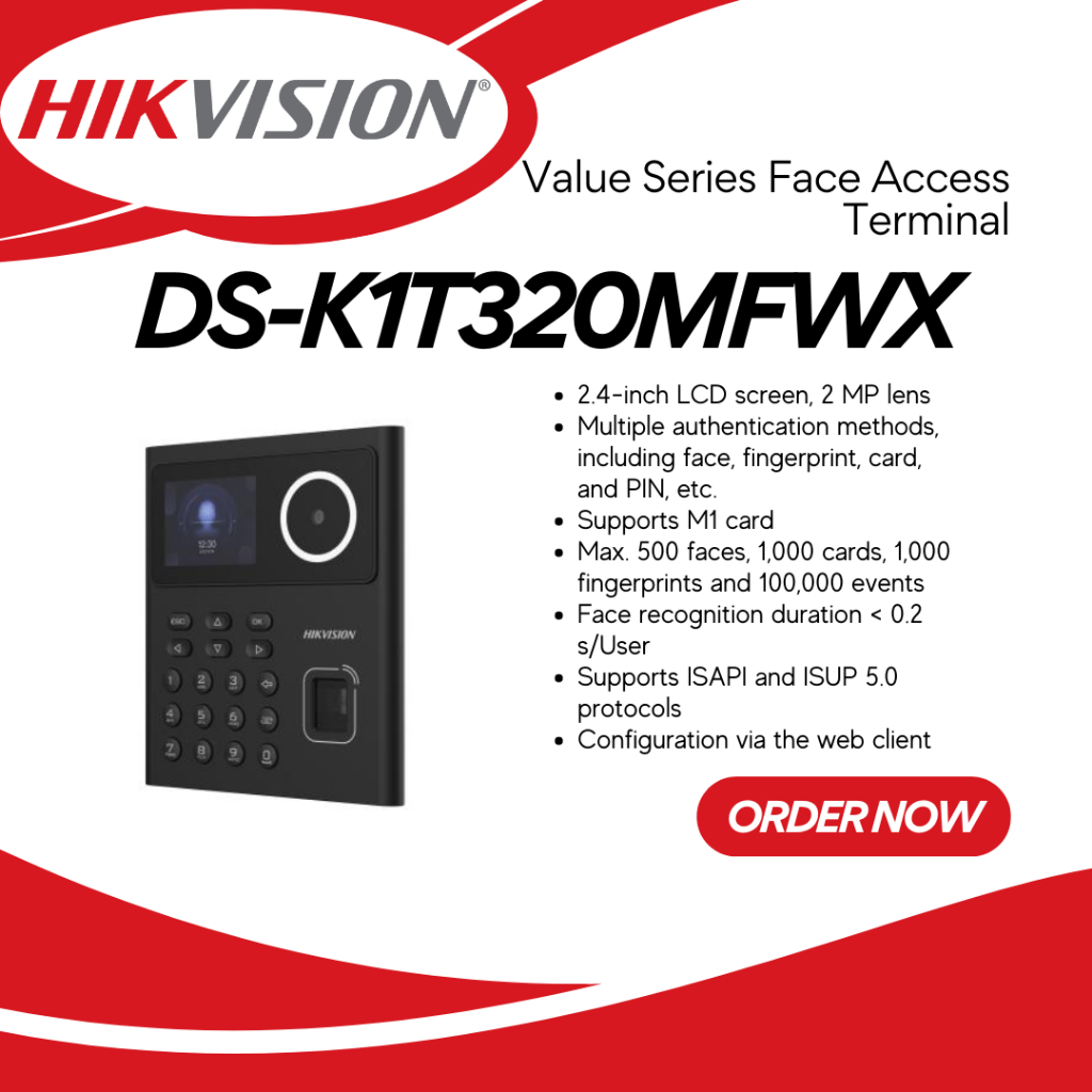 HIKVISION (DS-K1T320MFWX (M1 Card) - Face Recognition Time Attendance ... HIKVISION (DS-K1T320MFWX (M1 Card) - Face Recognition Time Attendance ...