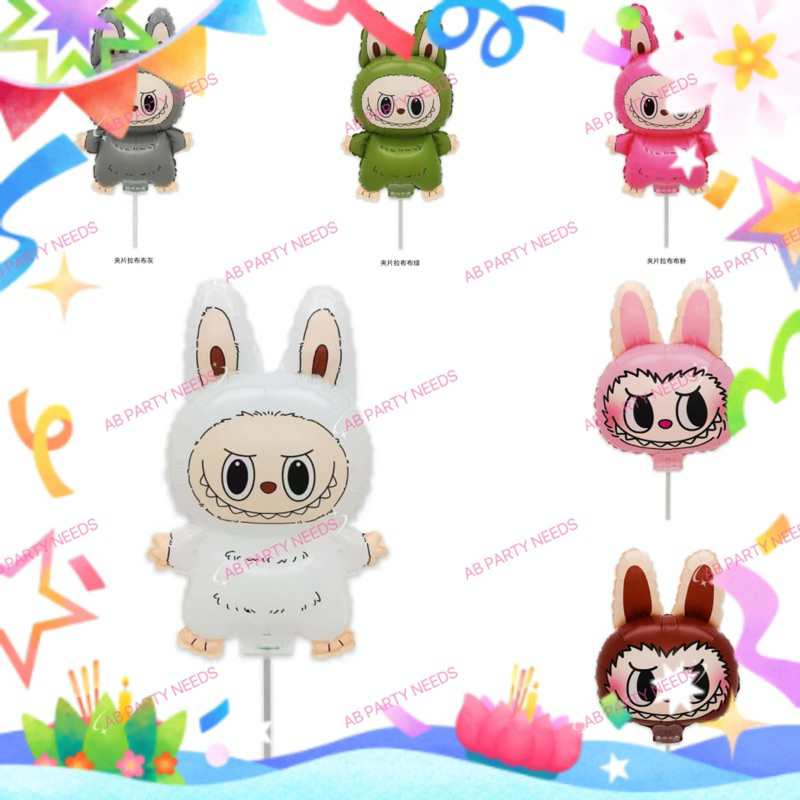 New LABUBU Shaped Foil Balloon (With Stick)Balloons POP Mart Balloons ...