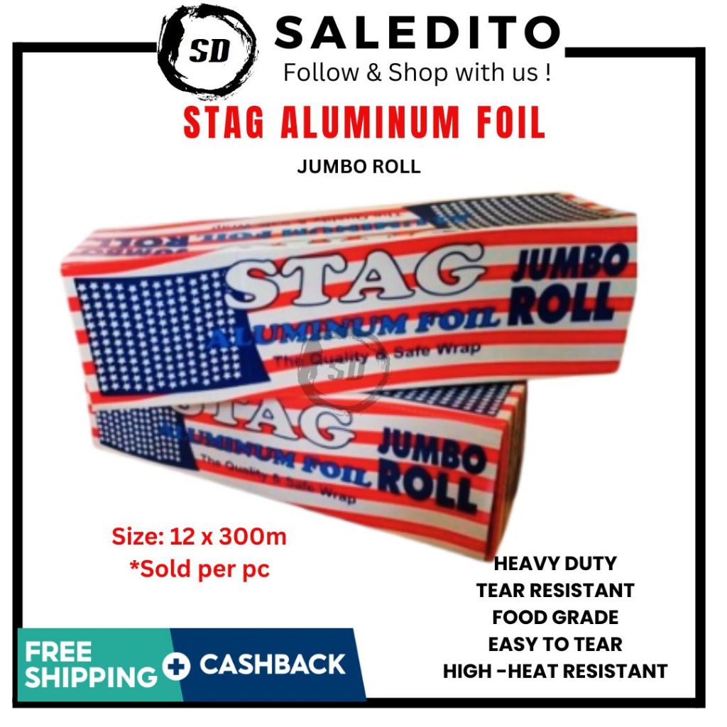 Aluminum Foil - STAG Jumbo Roll 12 x 300mm/Croco/Parlor/Salon/Cooking ...