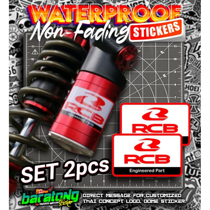 RCB MONO SHOCK STICKER SET 2PCS | WATERPROOF LAMINATED VINYL STICKER ...